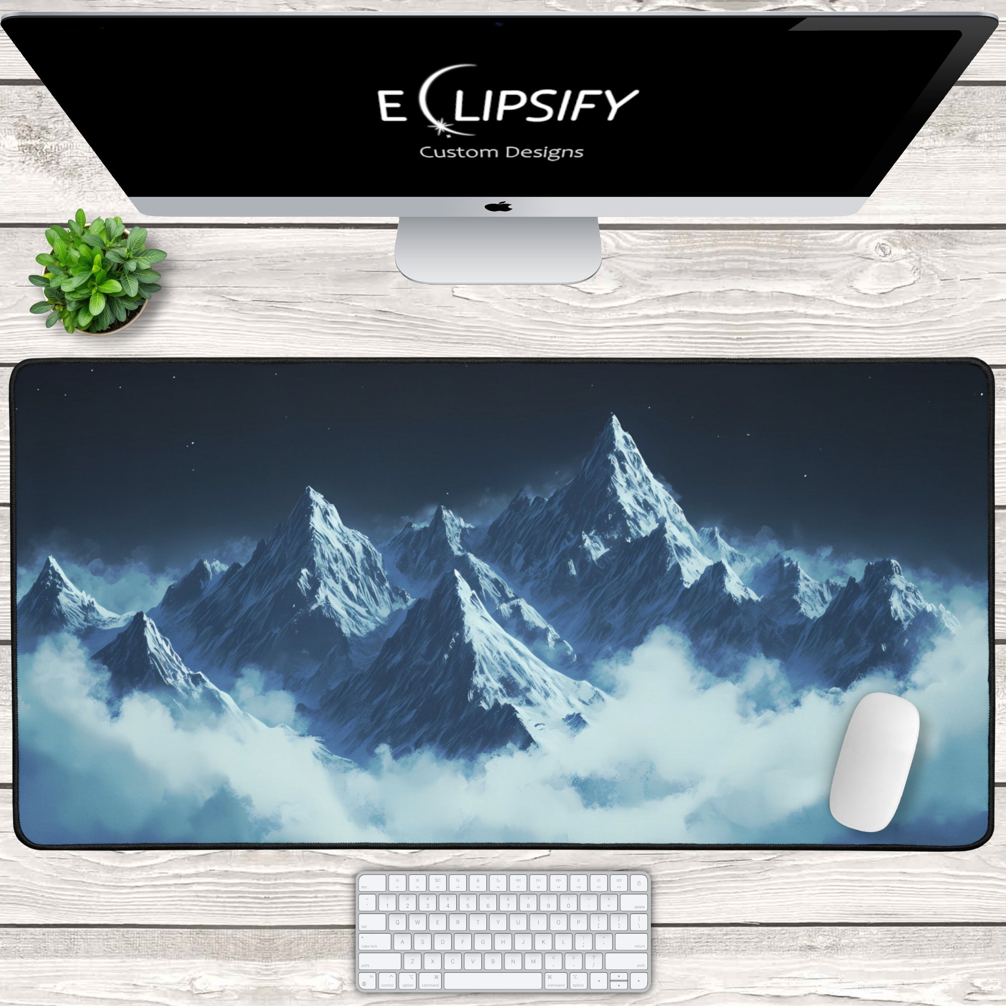 Blue Summits: Mountains Landscape Mouse Pad – Eclipsify